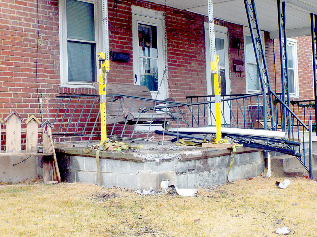 Porch damaged | News, Sports, Jobs - The Sentinel